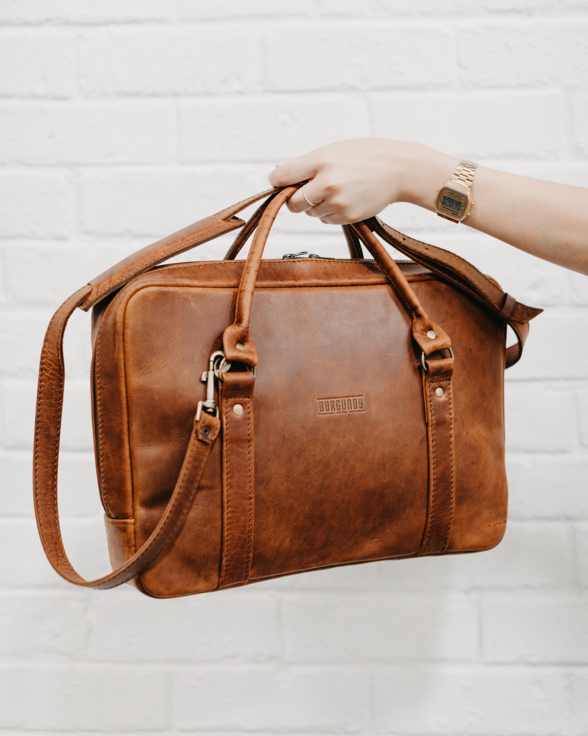 Shop Genuine Leather Business Bags | Burgundy Collective